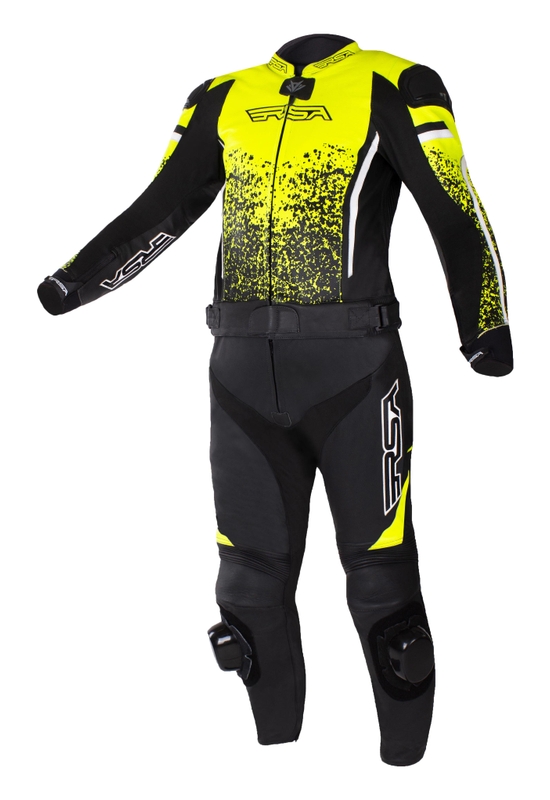 RSA GT2 schwarz-weiß-fluorgelber Motorrad-Overall Ausverkauf | Motozem.de