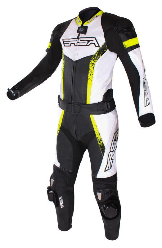 RSA Imola 2 schwarz-weiß-fluorgelber Motorrad-Overall Ausverkauf ...
