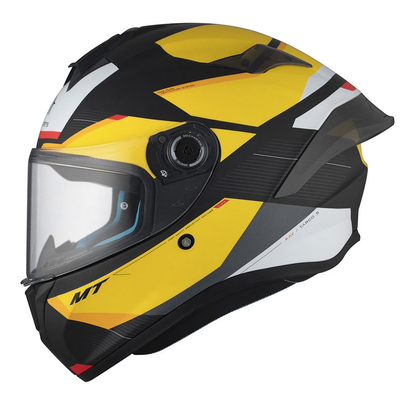MT TARGO S KAY B3 Integral Motorradhelm matt schwarz weiB gelb Motozem