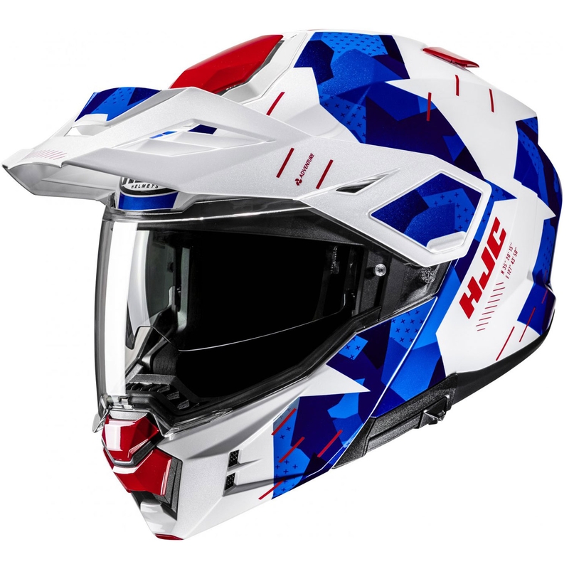 Klapphelm Motorrad HJC i80 Roki MC21 weiß-blau-rot | Motozem.de