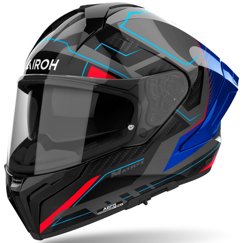 Airoh MATRYX Rocket Integralhelm Motorrad glänzend blau-rot | Motozem.de
