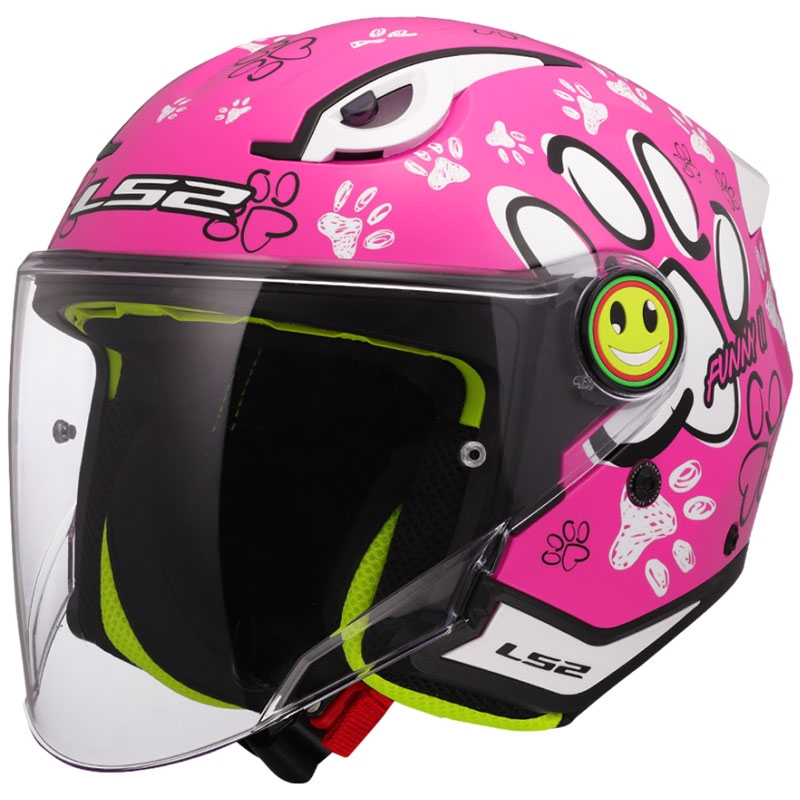 Kinder-Jet-Motorradhelm LS2 OF622 Funny II Paws pink | Motozem.de